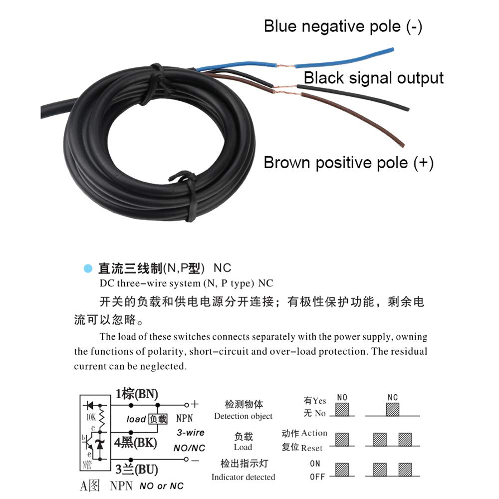 3D Printer DIY Inductive Probe PL-08N2 Inductive Proximity Sensor Switch Detector PL-08N Bed ...