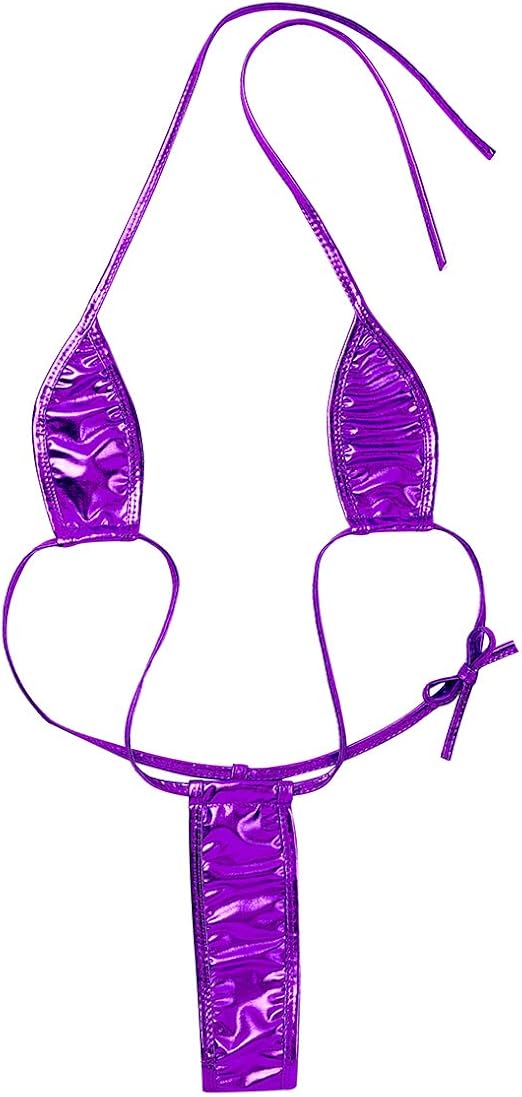 YOOJIA Women's Shiny Metallic Slingshot Bikini Monokini Swimsuit Self ...