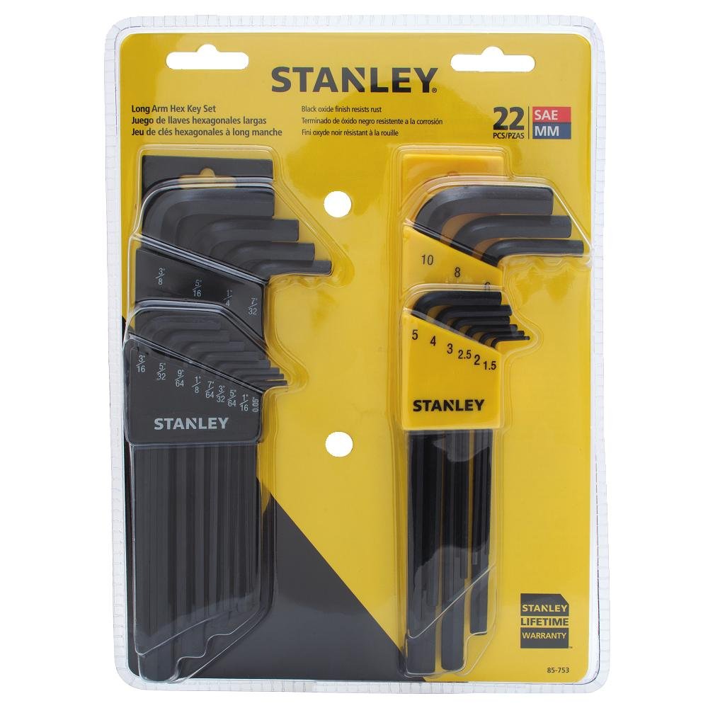 Stanley 85-753 22 Piece Long Arm SAE & Metric Hex Key Set tillescenter ...