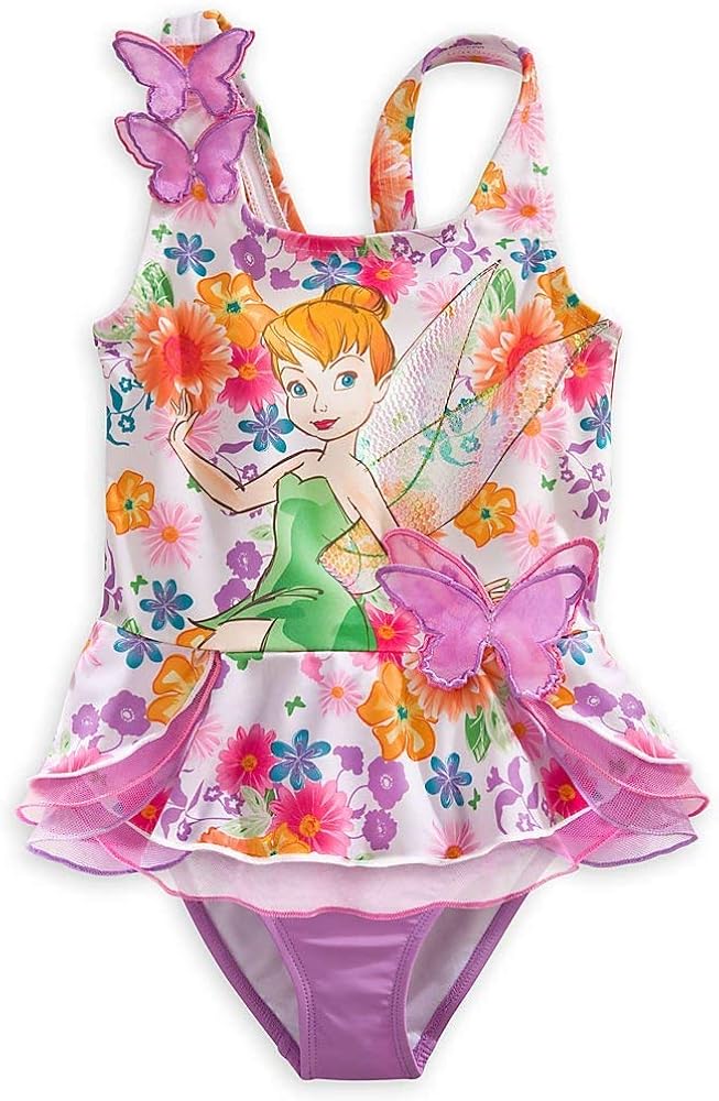 Disney Store Tinkerbell Fairy Swimsuit Size Medium 7/8 Deluxe 2-Pc ...
