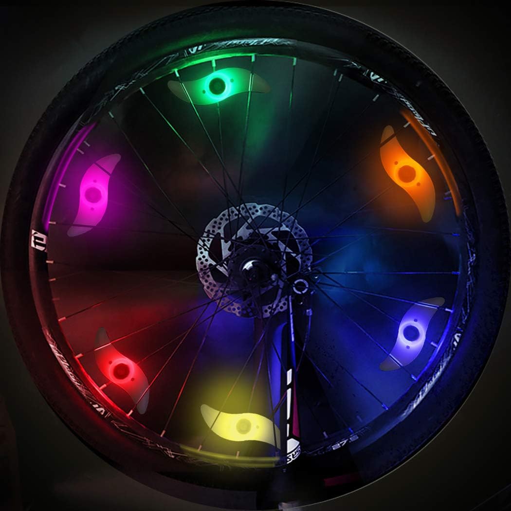 AOUTACC 6 Pack Bike Spoke Lights, LED Bike Wheel Lights Keep Safe ...