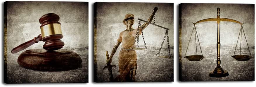Amazon.com: Biuteawal - Legal Canvas Wall Art Law Firm Scales Justice ...