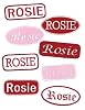 Rosie Name Tag Embroidered Uniform-Work Shirt Patches Red Border with ...