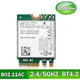 Intel 7265NGW Dual Band 2x2 Wireless AC + Bluetooth 4.0 M2 Interface Also Supports 802.11 AC-B/G ...