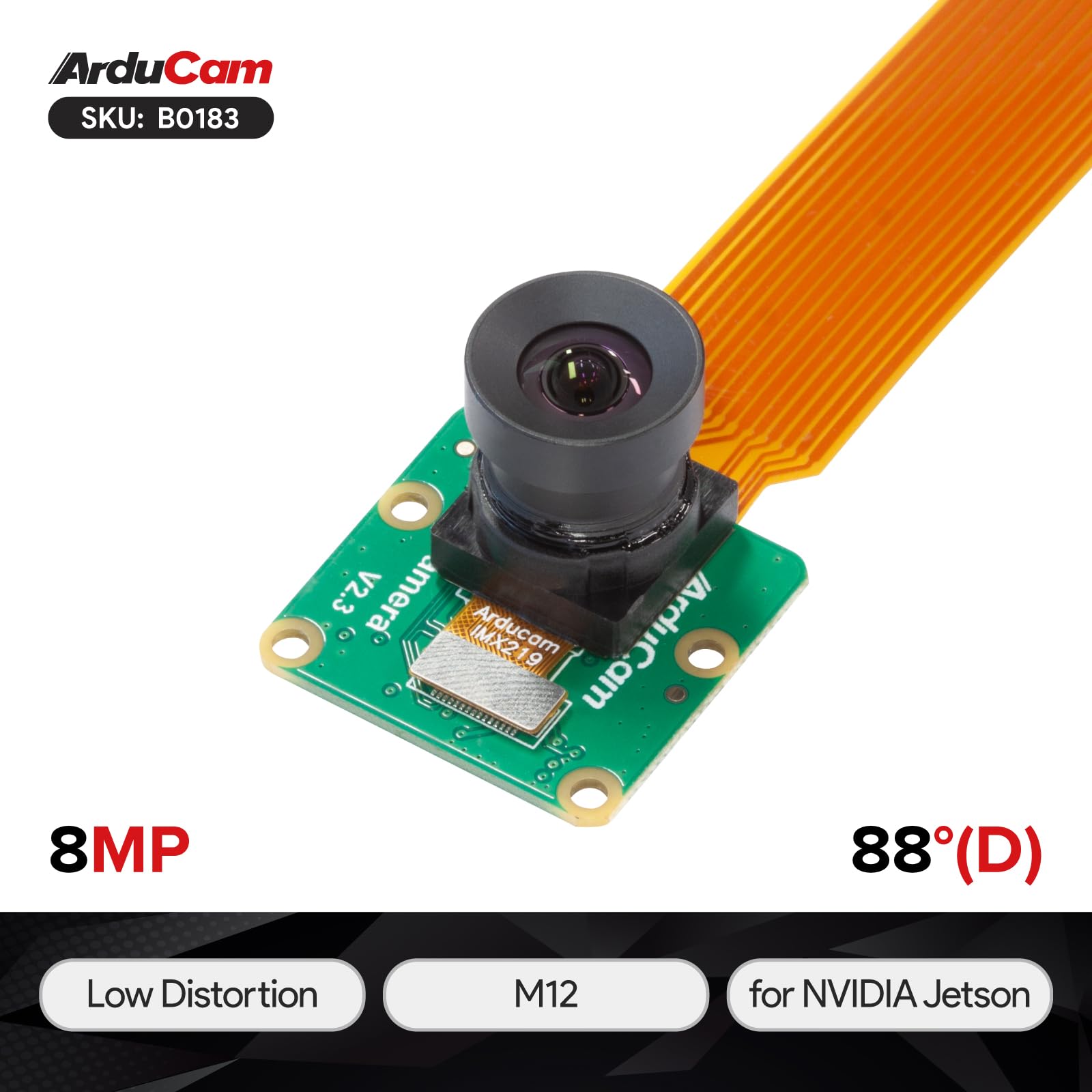 Arducam Mini 8MP IMX219 Camera Module For Jetson Orin NX/AGX Orin, With Low Distortion 105°(D ...