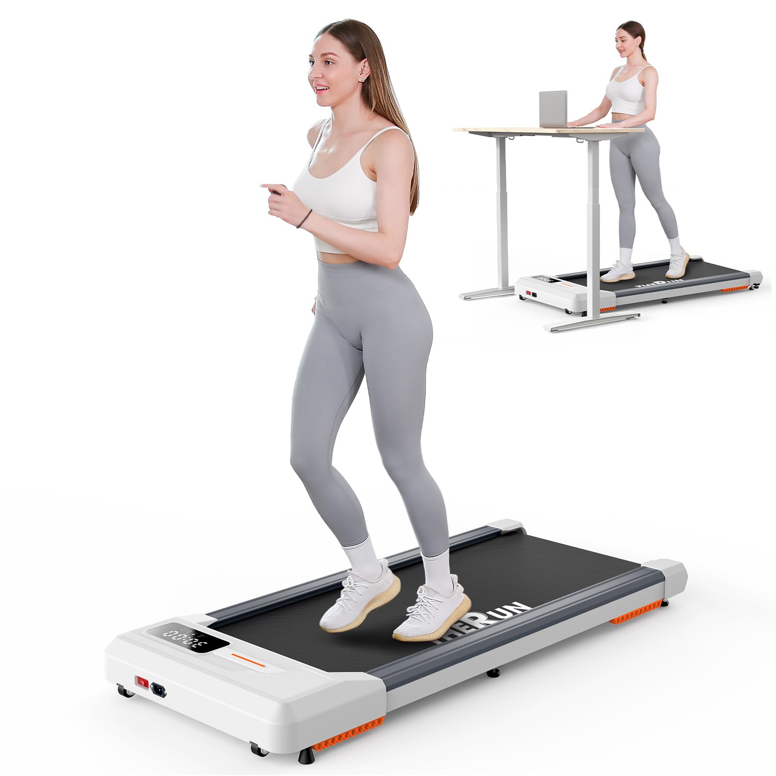 THERUN Walking Pad, 2.5 HP Under Desk Treadmill with Remote Control for ...