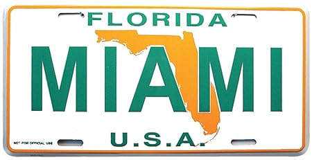 Miami License Plate , Miami Florida Souvenir License Plate by Forgot My ...