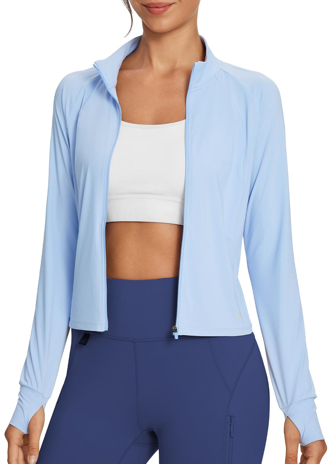 baleaf Women's Sun-Dur SPF Shirts Permanent UPF 50+ Crop Jacket Long ...