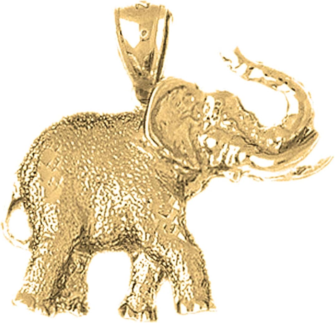 Amazon.com: Jewels Obsession 18K Elephant Pendant | 18K Yellow Gold ...