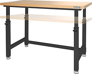 Amazon.com: Seville Classics UltraHD Workbench Desk Table, 48" Height Adjustable, Satin Graphite ...
