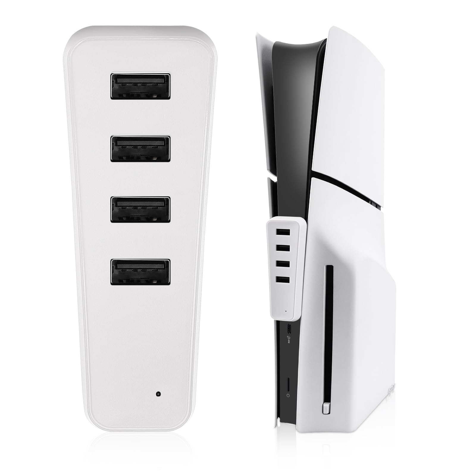 SIKEMAY Hub for PS5 Slim, 4 Ports USB High-Speed Expansion Hub Charger ...