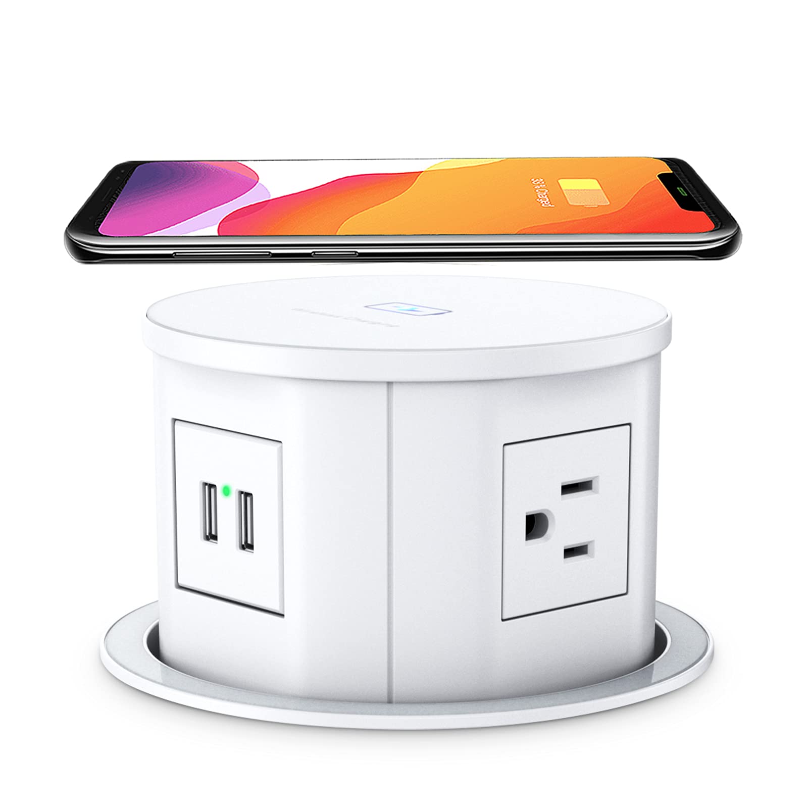 ANNQUAN Automatic Pop Up Countertop Outlet with 15W Wireless Charger,4 ...