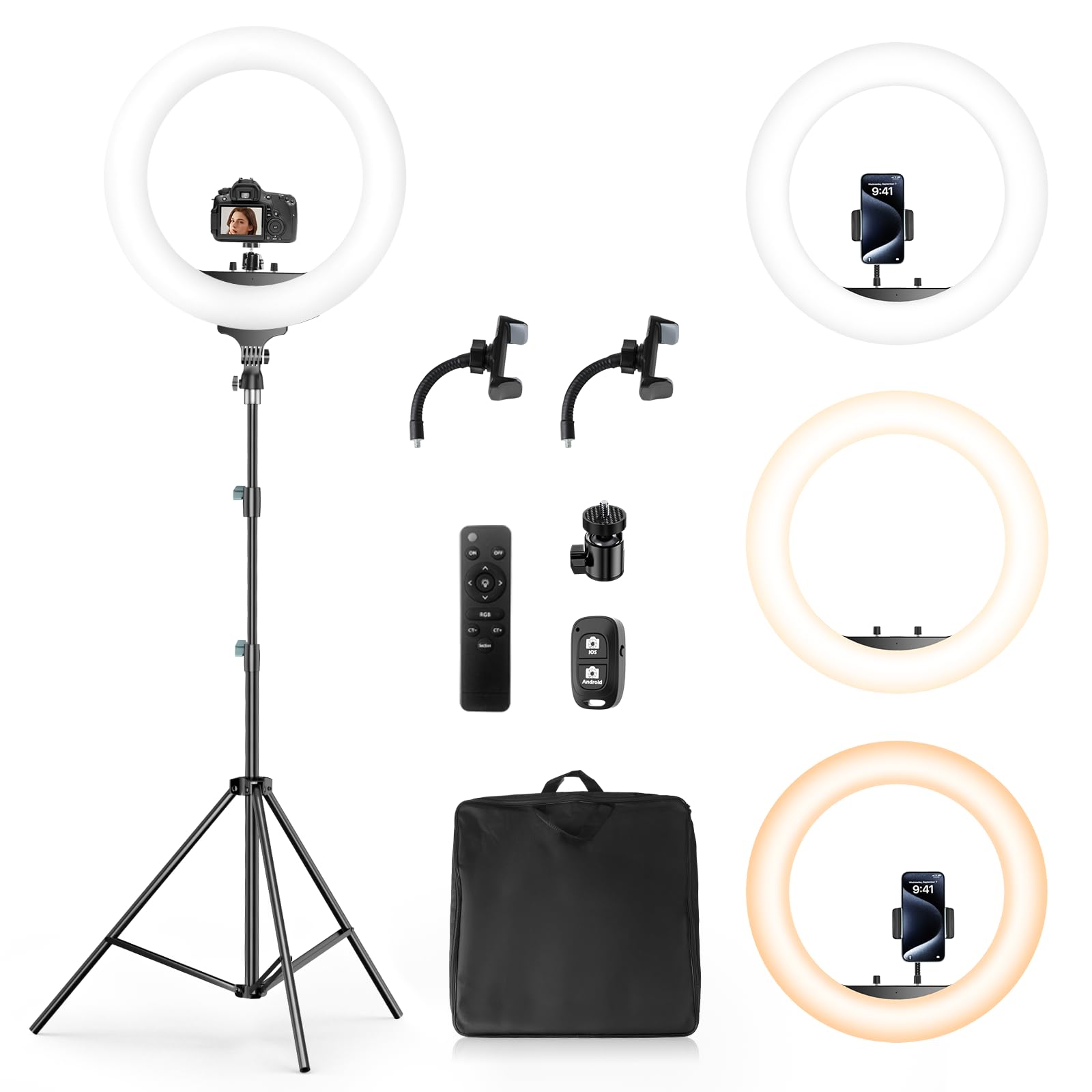 Aureday 22" Big Ring Light with 72" Tripod Stand and Phone Holder ...