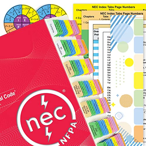2023 NEC Code Book Tabs, 124 Printed Tabs with 16 Blank Ones, Color ...