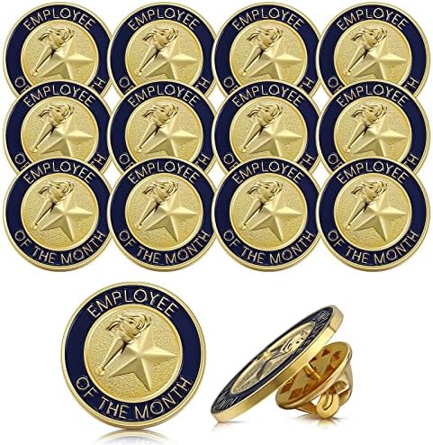 12 Pcs Employee of The Month Lapel Pin 3/4 Inch Employee Enamel Pin Employee of The Month ...