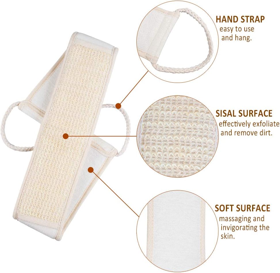 4PCS Exfoliating Back Scrubber Scrubbing Strap Double Side Exfoliating ...