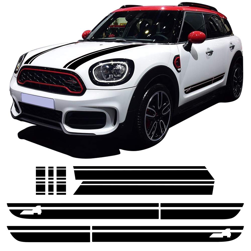 Hood Bonnet Side Skirt Racing Stripes Graphics Sticker Trunk Rear Decal ...