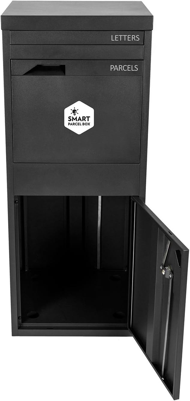 Super Saturday Large Smart Parcel Box Black Front amp Rear Access Doors ...