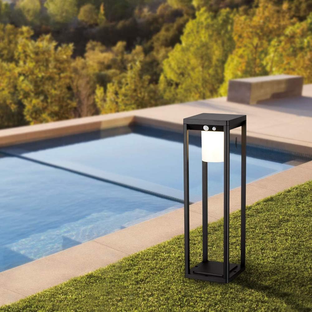 BRIMMEL Solar Powered Outdoor Post Light 60W Bollard Landscape Light 3 ...