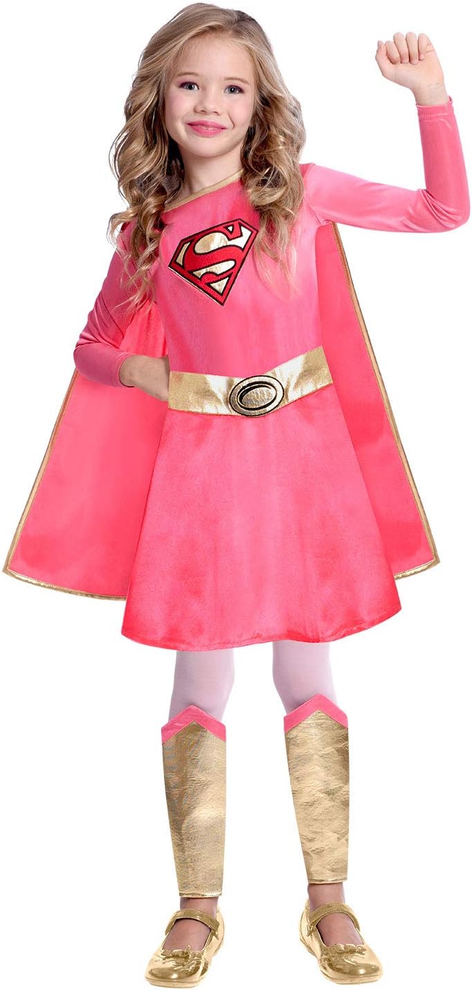 Amscan 9906733 Child Girls Pink Supergirl Warner Bros Fancy Dress ...