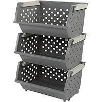 Amazon.com: Eagrye Plastic Stackable Storage Bins, Multi-functional ...