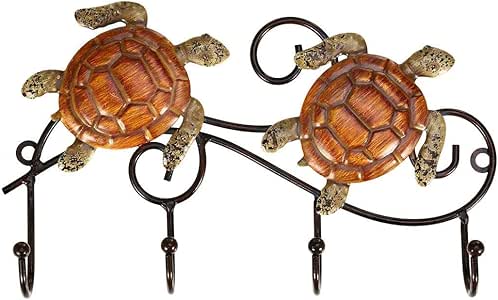 Amazon.com: Metal Wall Hanger Sea Turtles Tortoise 4 Hooks Coat Hat Bag ...