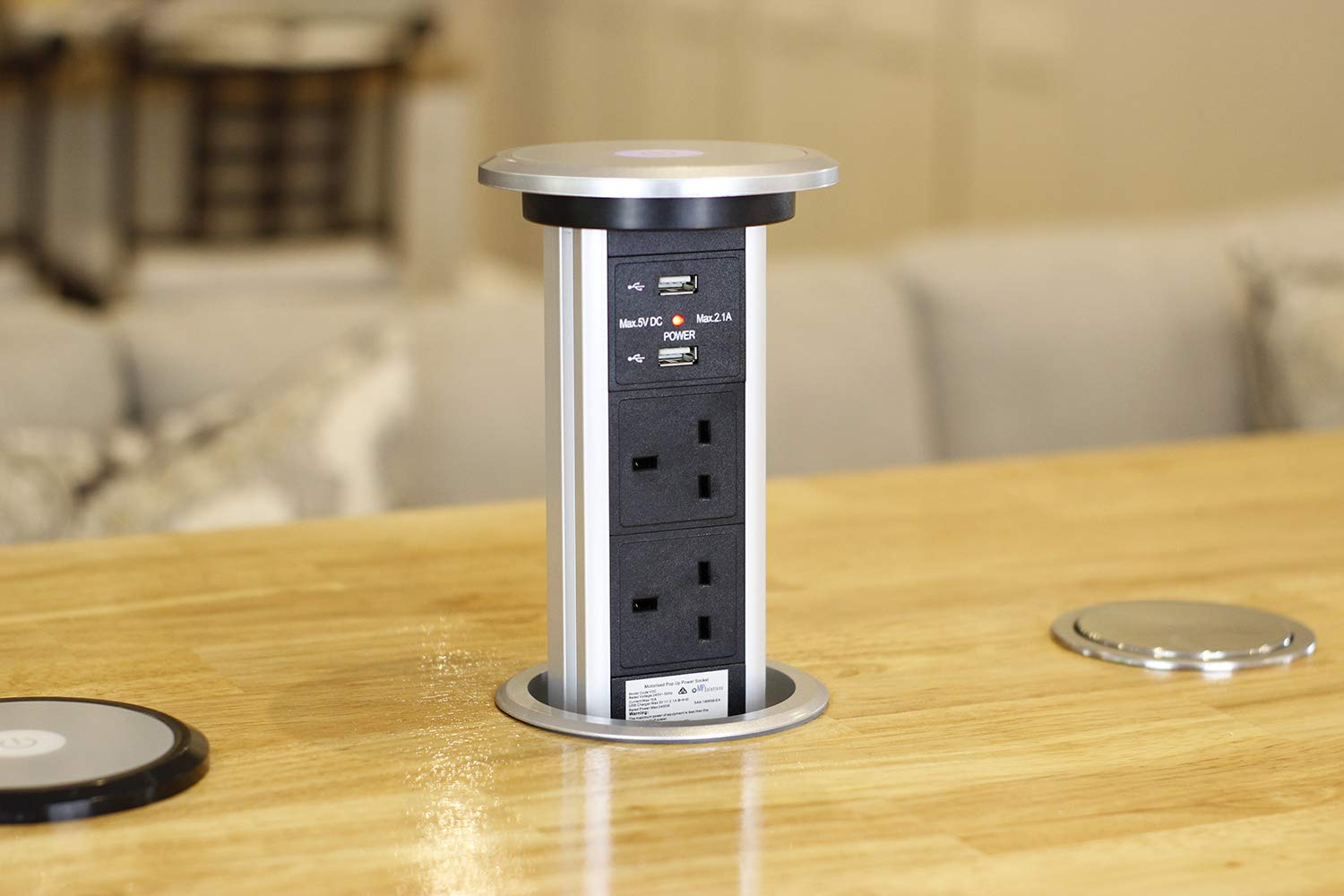 Electrical V3 UK Motorised Pop Up Power Point Socket Outlet w/ 2 GPO 2 ...