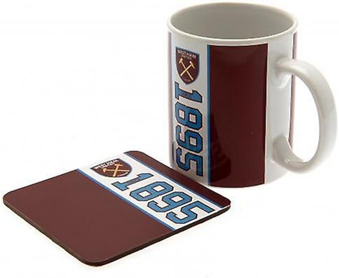 West Ham United F.C. Mug & Coaster Set Official Merchandise: Amazon.co ...