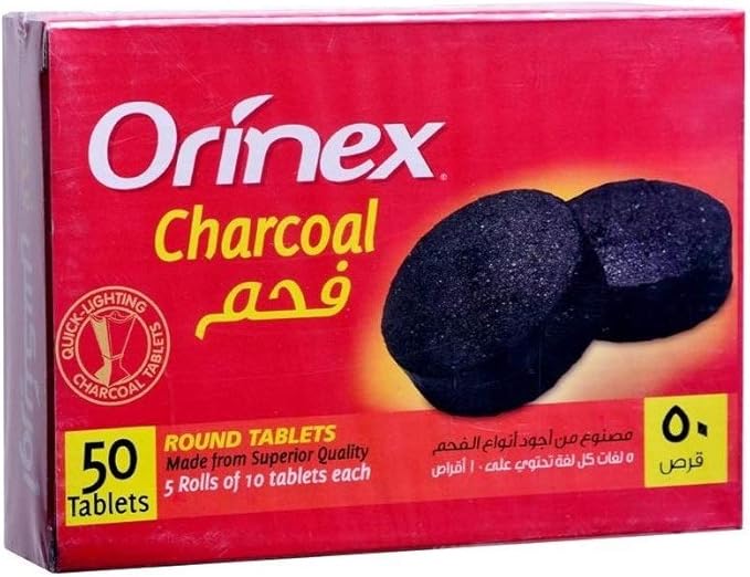 Orinex Charcoal Round Tablets, 50 pieces: Buy Online at Best Price in ...
