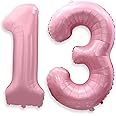 Amazon.com: 40 Inch Pink 13 Balloon Numbers, Large Number 13 Balloons ...