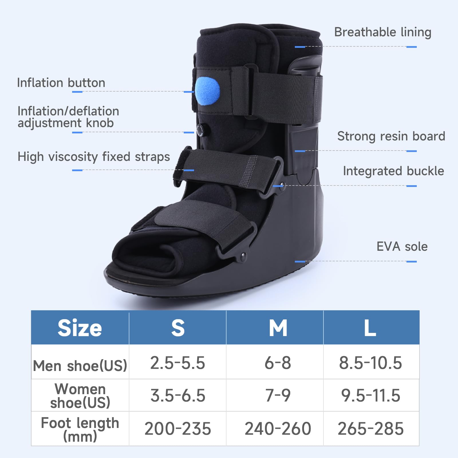 Broken Foot Recovery Boot Short Walking Boot For Sprained Ankle Or ...