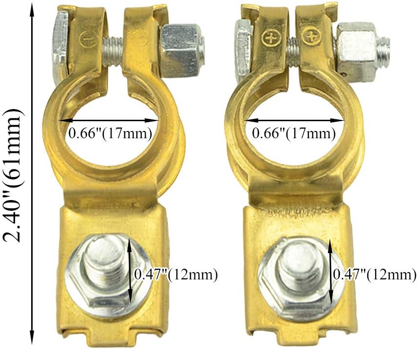 WMYCONGCONG 4 Pack Copper Battery Terminal Connector Clamp with 12 PCS ...