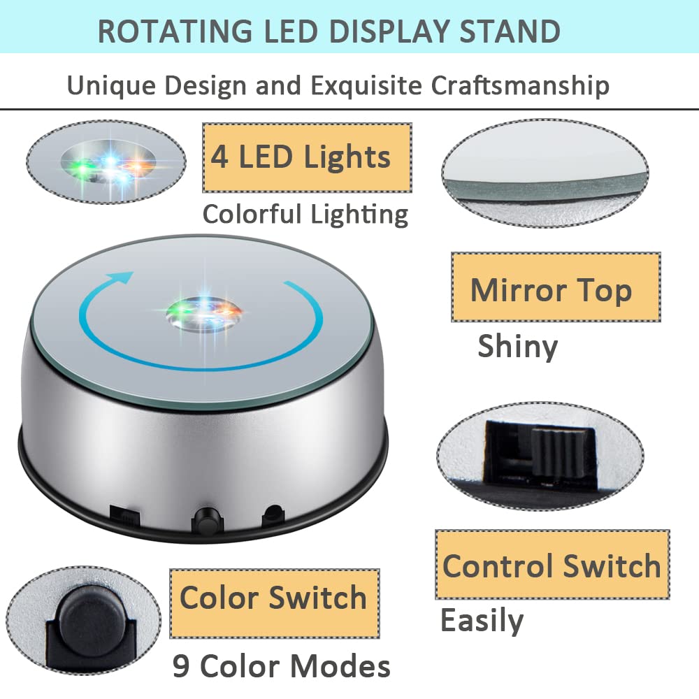 Mua IFOLAINA Rotating Display Stand Led Light Base Colorful Lighted ...