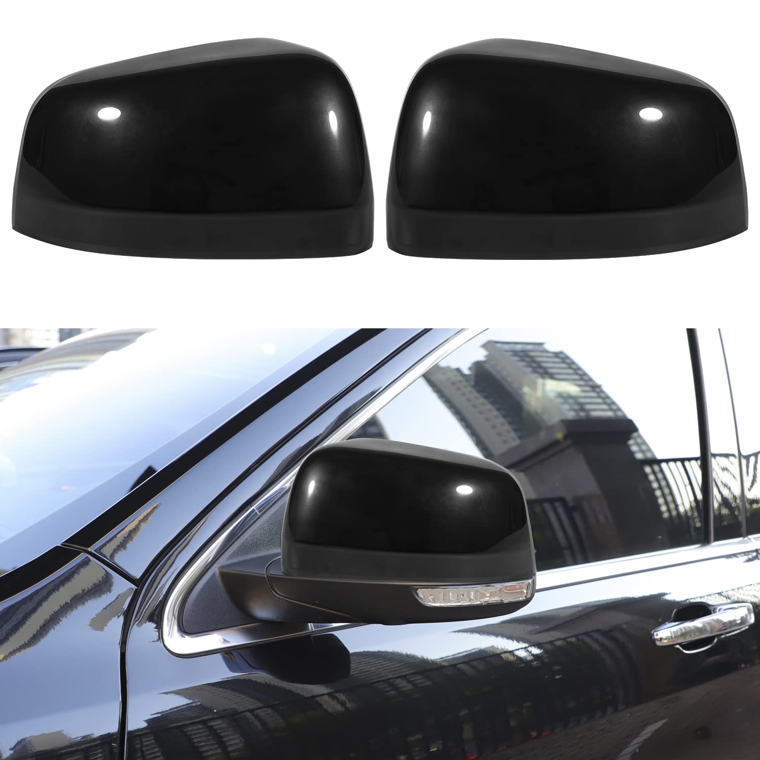 Black Top Half Mirror Exterior Upper Cover Trim Exterior Accessories ...
