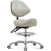 Amazon.com: Antlu Saddle Stool Chair with Back Support - Ergonomic Esthetician Seat Saddle Stool ...
