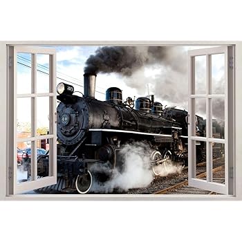 Amazon.com: Railroad Crossing Sign Decal Train Crossing Wall Decal ...