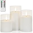 Amazon.com: ANGELLOONG Flickering Flameless Candles with Remote, White Battery Operated Candles ...