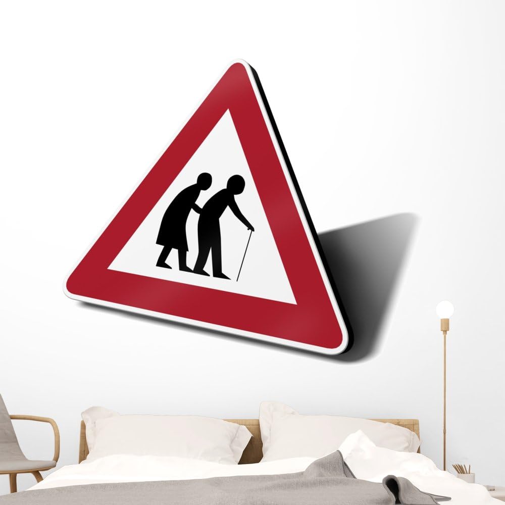 Amazon.com: Wallmonkeys Elderly People Sign Wall Decal Peel and Stick ...