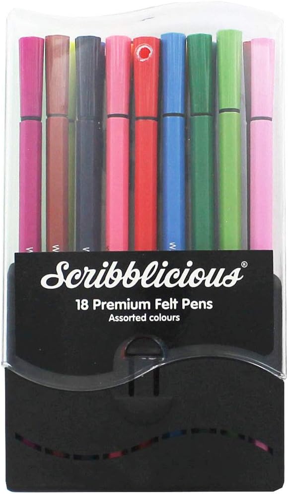 Scribblicious Premium Felt Pens - Set of 18: Amazon.co.uk: Office Products