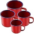 Amazon.com: Hemoton 4 Pcs Enamel Mug Set (4/8/12/16oz), Camping Travel ...