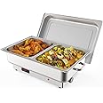 Amazon.com: RIEDHOFF Electric Chafing Dish Set, 2 x 1/2 Pan, silver ...