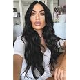 Amazon.com: AISI HAIR Long Wavy Wig Dark Black Wigs for Women Synthetic ...
