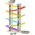 Amazon.com: Wooden Race Track Car Ramp Toy, Montessori Car Ramp Set ...