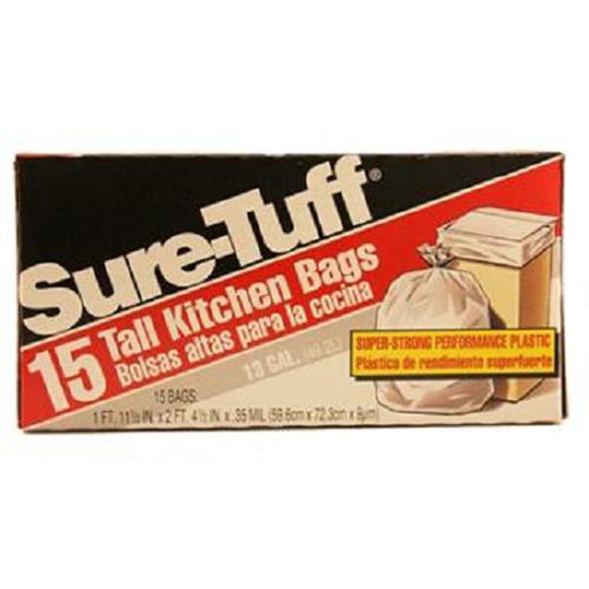 Amazon.com : Sure-Tuff, Kitchen Bags 13Gal (Red), Count 1 - Garbage ...