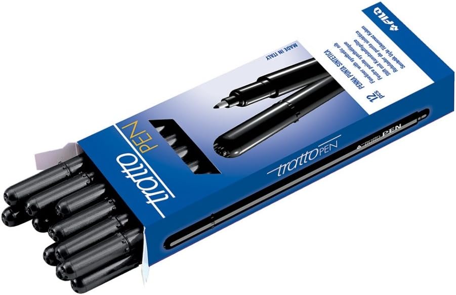 Tratto PEN - felt pens (Black, Water-based ink, Black): Amazon.co.uk ...