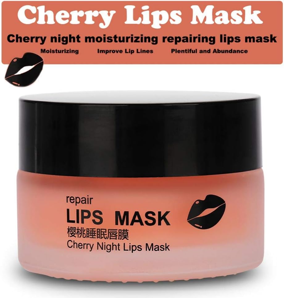Lip Mask, 20g/Bottle Natural Cherry Night Lip Care Cream, Lip Mask for ...