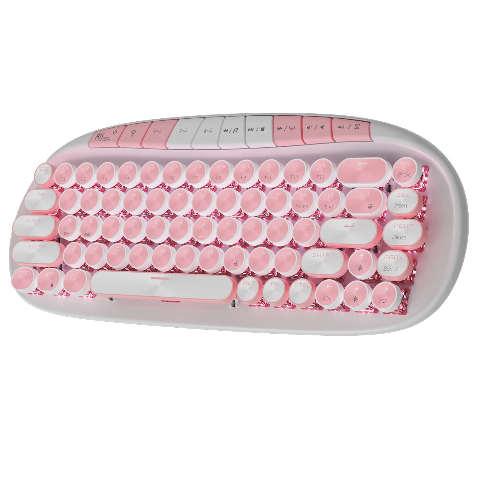Mua RK ROYAL KLUDGE RK838 Pink Wireless Keyboard, Retro Typewriter ...