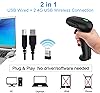 USB Wireless Barcode Scanner with Stand,Symcode Barcode Scanner Versatile 2-in-1 (2.4Ghz ...