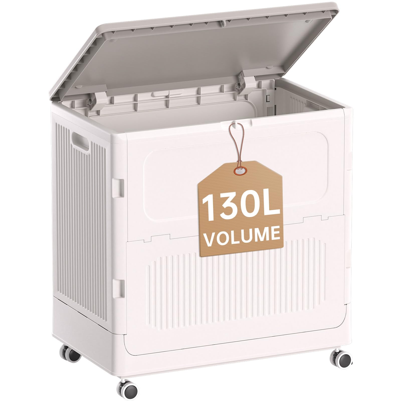 HAIXIN HOME Rolling Laundry Hamper with Lid, 130L Large Capacity ...