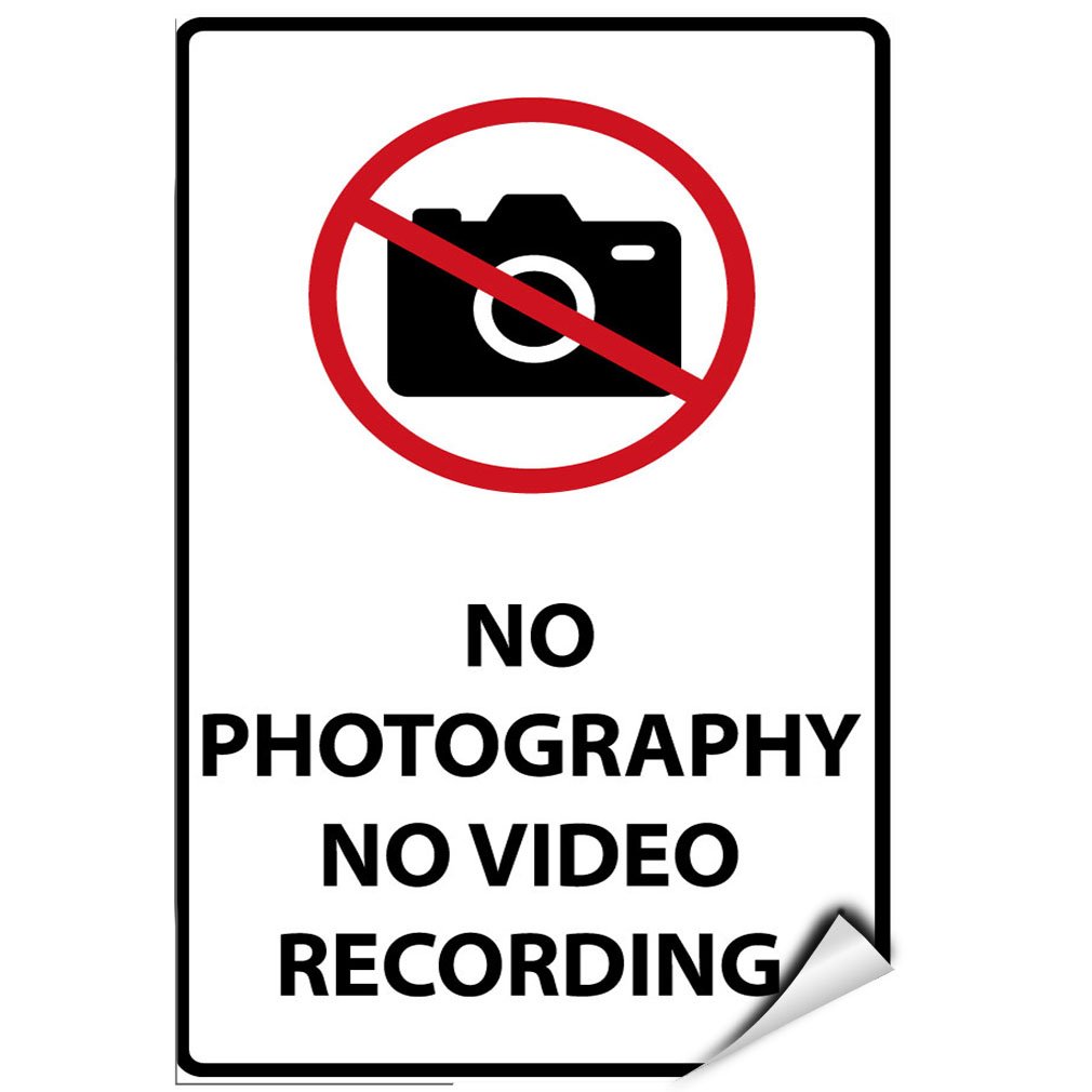No Photography No Video Recording Security Sign Label Decal Sticker 5 ...